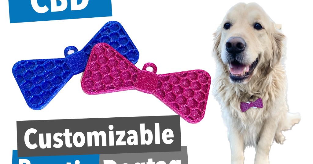 Customizable Bowtie Dogtag (For dogs with style!) by GlennovitS 3D ...