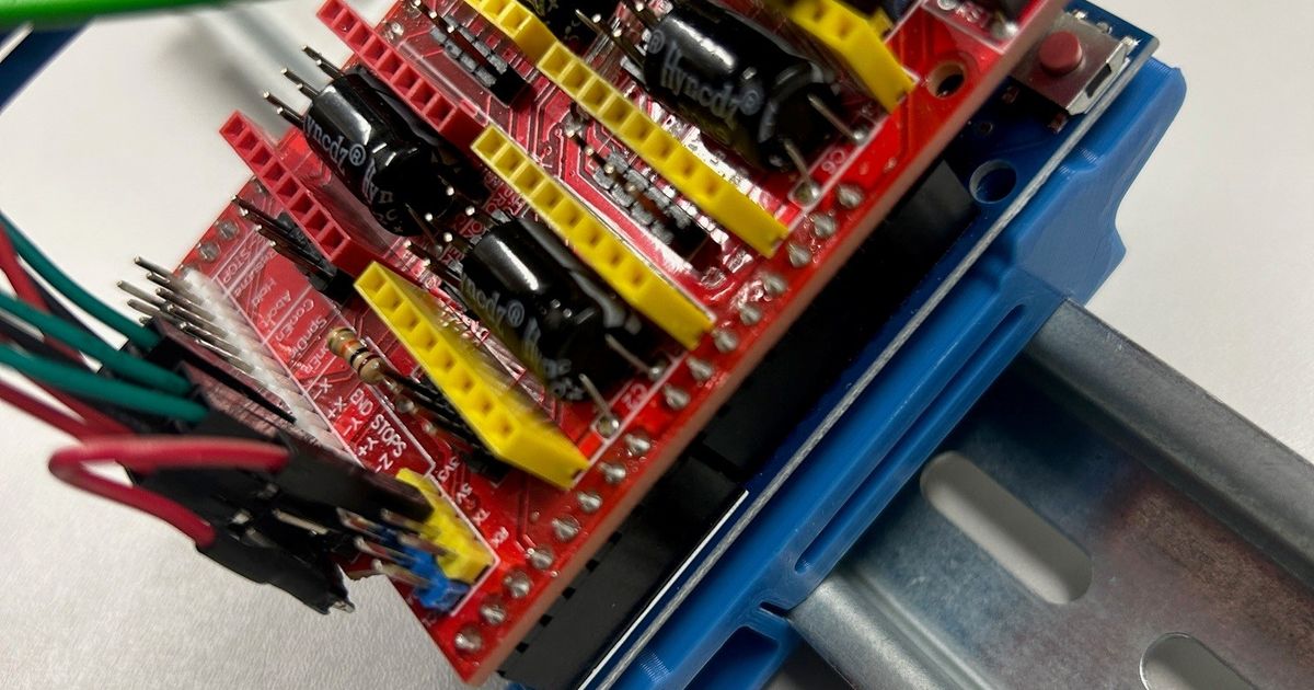 Arduino Uno Cnc Shield Din Rail Mount By Towilab Download Free Stl