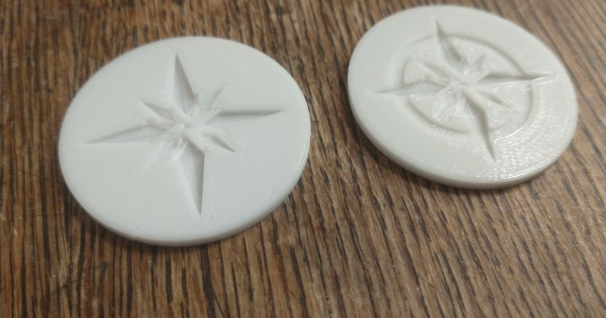 Compass Rose Coin by Books | Download free STL model | Printables.com