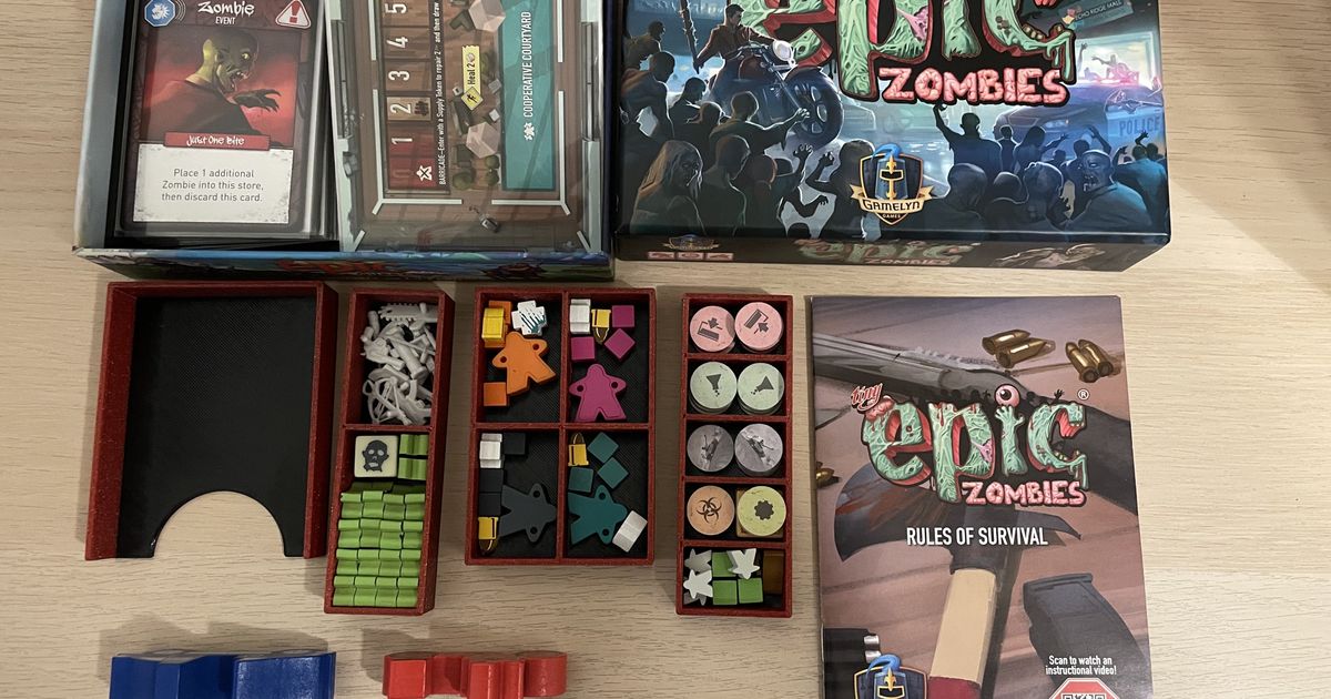 Tiny Epic Zombies (incl. Expansion) sleeved fit Inlay/Organizer by sc3d | Download free STL ...