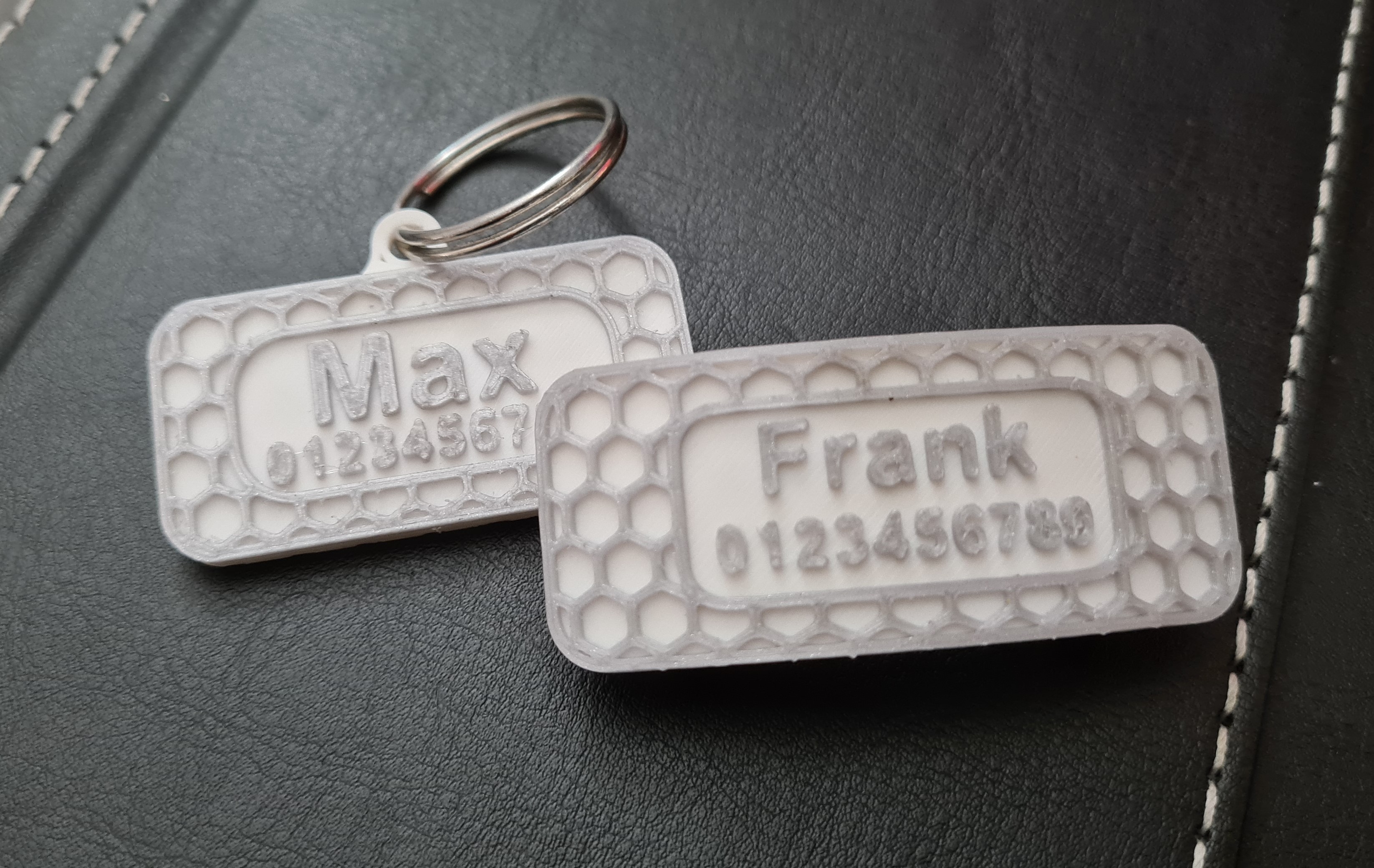 Hex Pattern Dog ID Tag - Fully Customisable in Fusion 360, 2 Colour ...