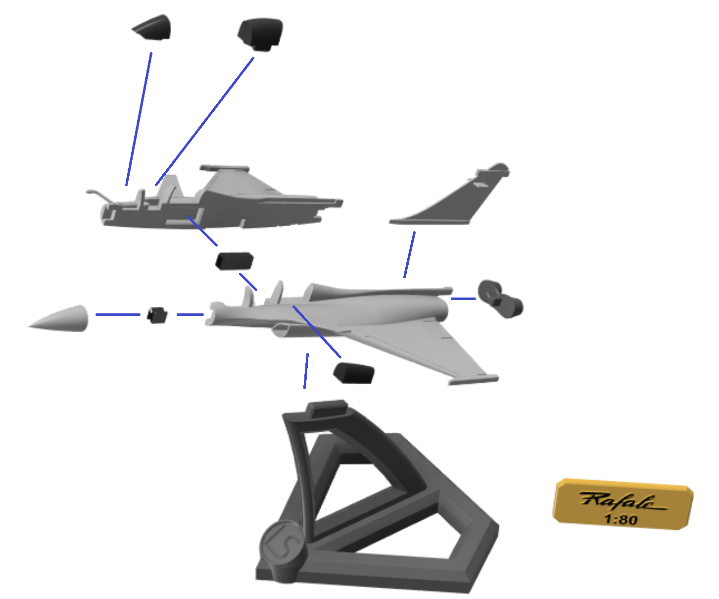 Dassault Rafale - 1:80 scale by Lionel SAVOCA | Download free STL model ...