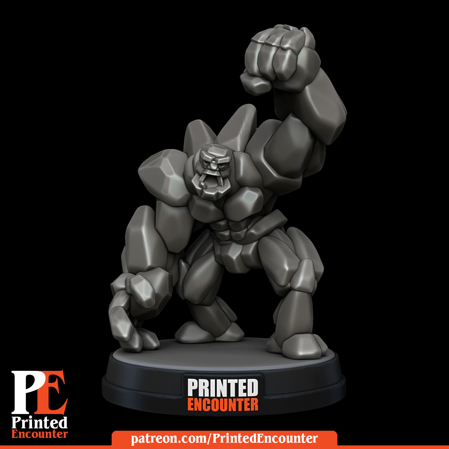Rock Golem - Stone Giant - Earth Elemental by Printed Encounter ...