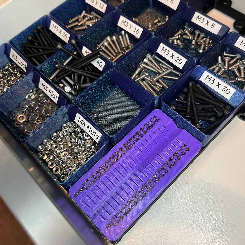 2x1 Gridfinity Metric Screw Sizer/Sorter by Landon Campbell | Download ...