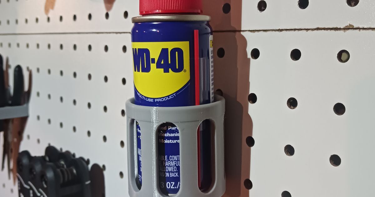 Mini WD-40 holder for 1/4" Pegboard by moxieman19 | Download free STL ...
