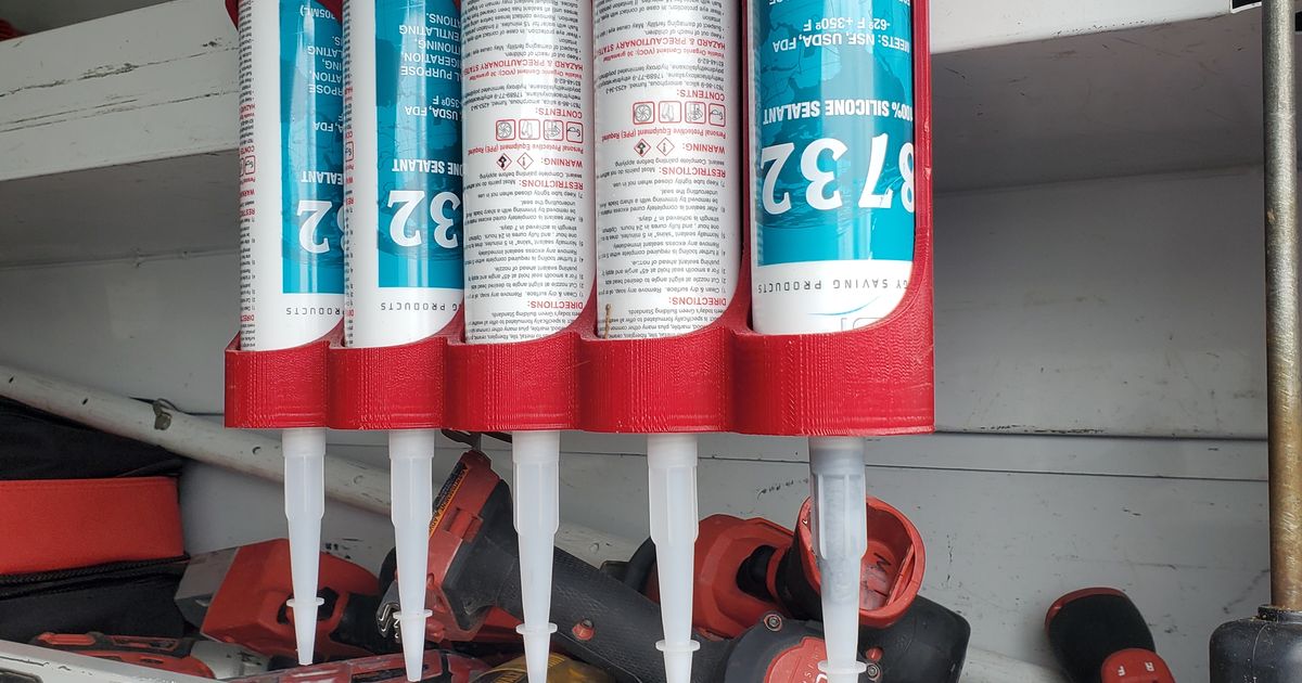 Hanging caulk tube organizer by evil genius | Download free STL model ... Hanging caulk tube organizer by evil genius | Download free STL model ...