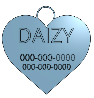 Heart Shape Dog ID Tag by Zane Anderson | Download free STL model ...