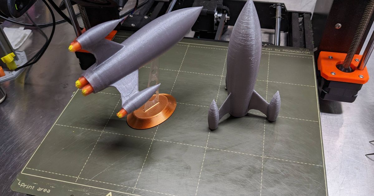 Retro-futuristic Rocket Ship - Two Variations by kaje | Download free ...