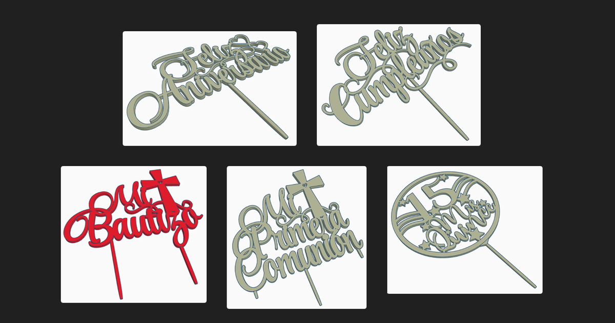 Cake Toppers by cesar_arm | Download free STL model | Printables.com