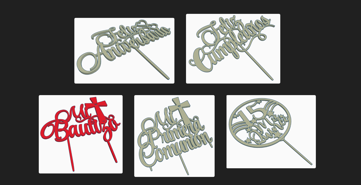 Cake Toppers by cesar_arm | Download free STL model | Printables.com