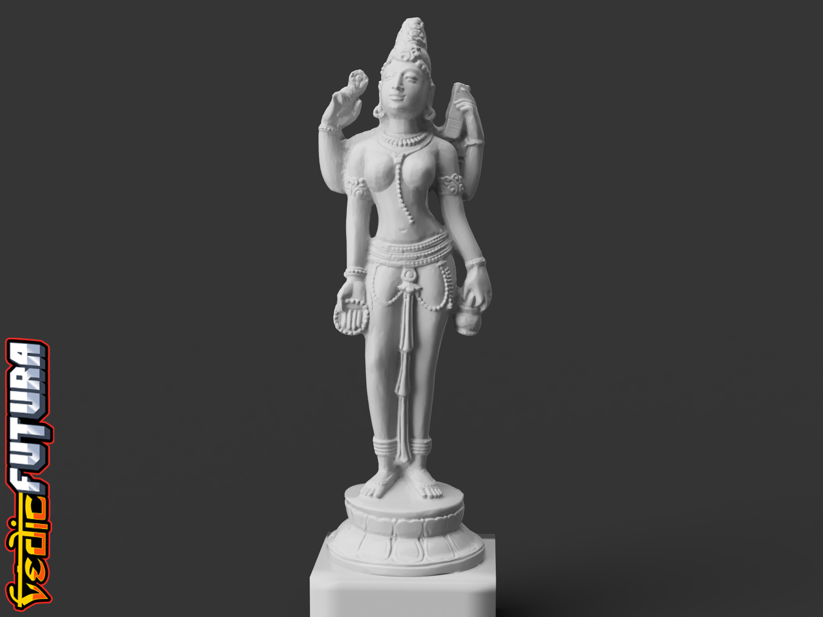 Devi holding a Water Pot & Book by VedicFutura | Download free STL ...
