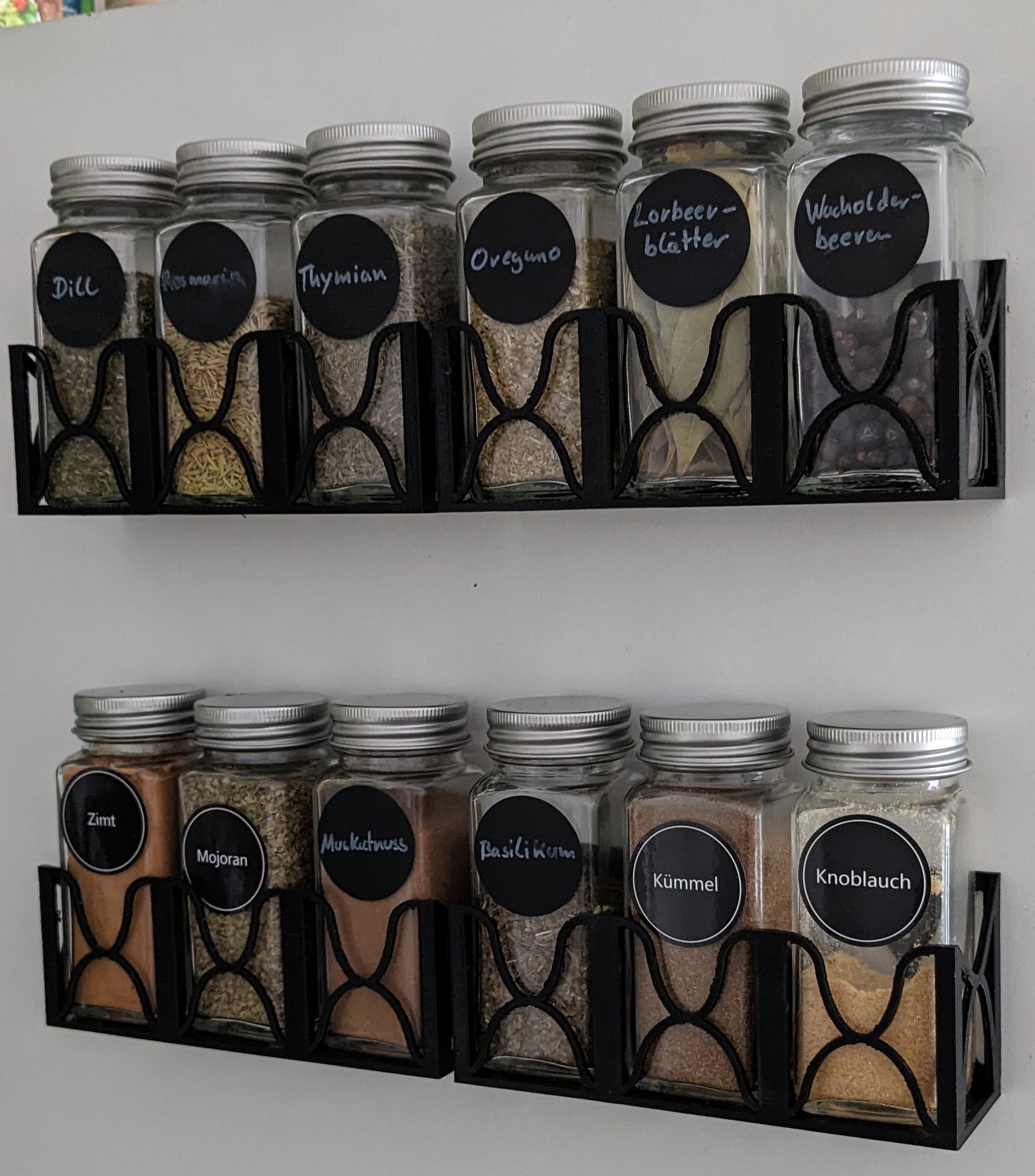 Wall mounted spice rack for square footprint bottles by Chris ...