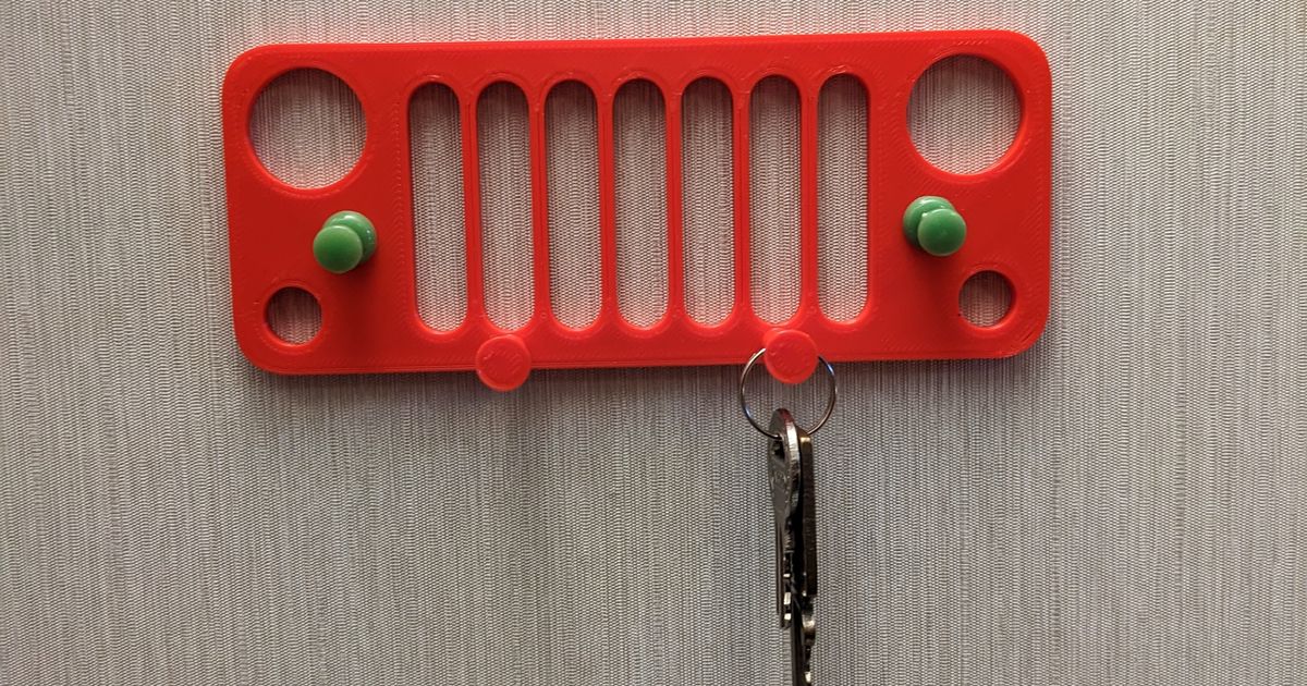 Jeep JK Grille Key Holder by HairyNoodleArms | Download free STL model ...