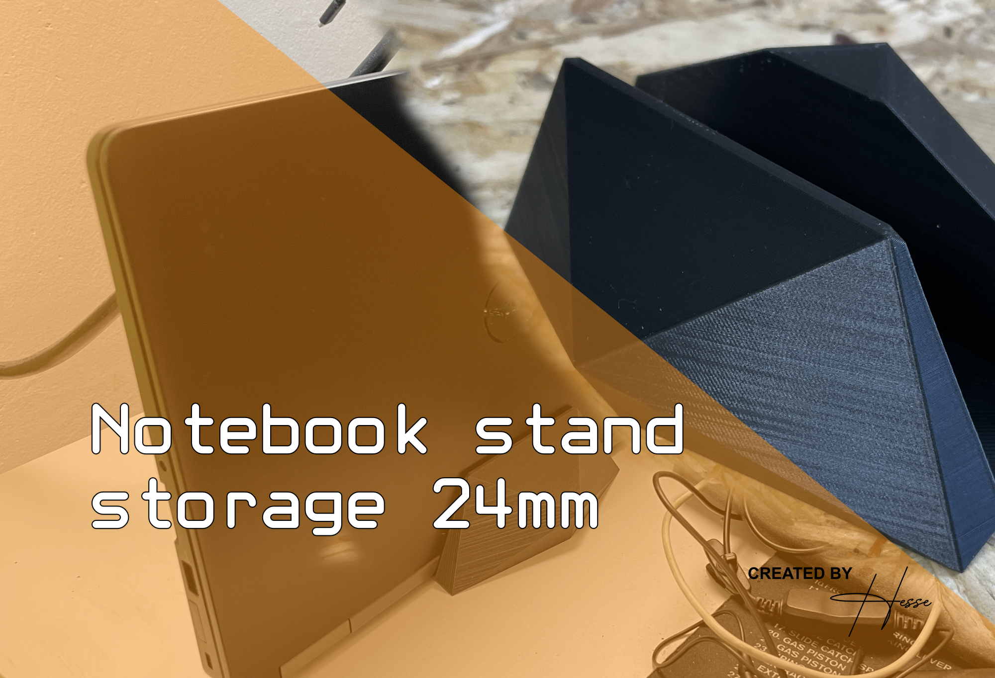 Notebook stand - storage by Valentino Hesse | Download free STL model ...