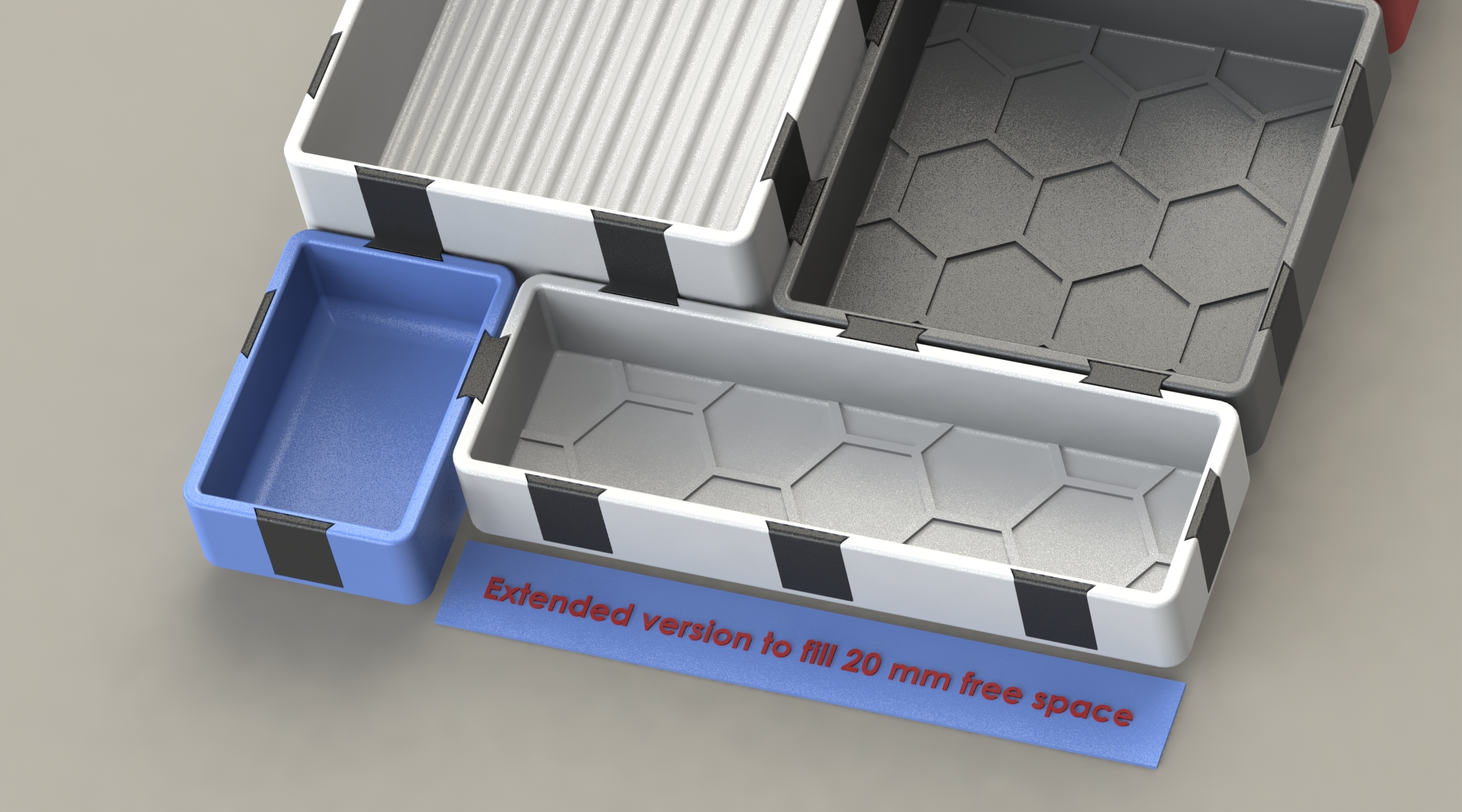 Catch-All Trays / Desk organizer - stackable - remix+20mm- all height by HribaDesign | Download ...