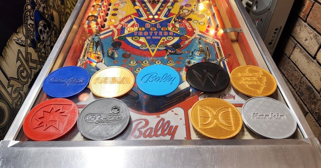 Pinball Logo Coasters V2 by Stator | Download free STL model ...
