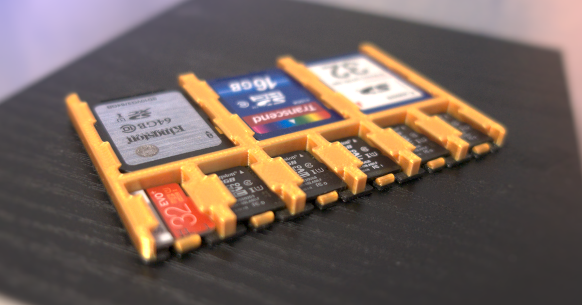 SD/microSD card holder von Kimframes | Kostenloses STL-Modell ...