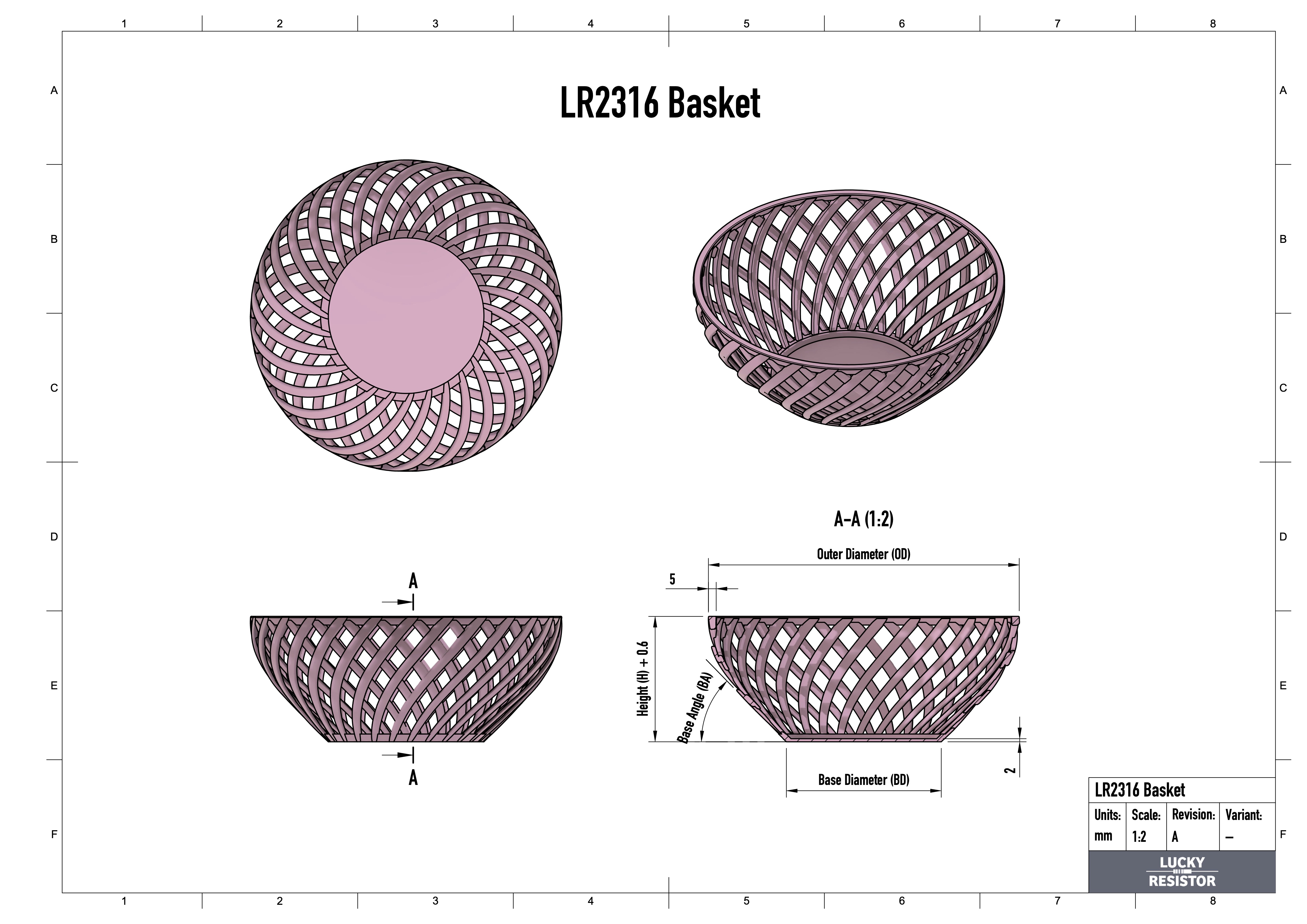 Beautiful Woven Basket in 142 Sizes. by Lucky Resistor | Download free ...