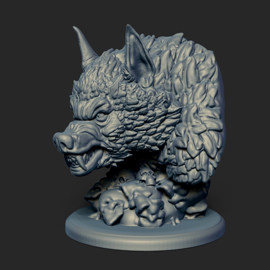 Werewolf bust with skull base by DreamStarter | Download free STL model ...