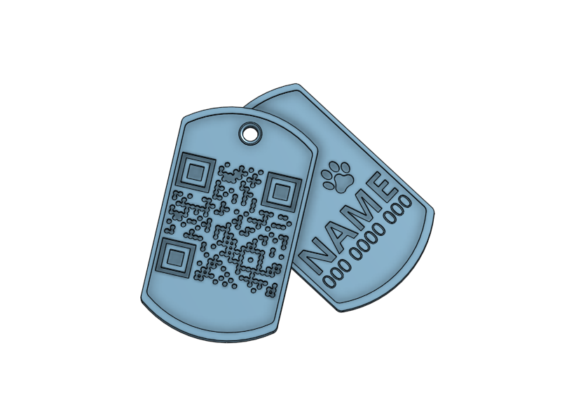 Double dog tags(QR code) by Alpha | Download free STL model ...