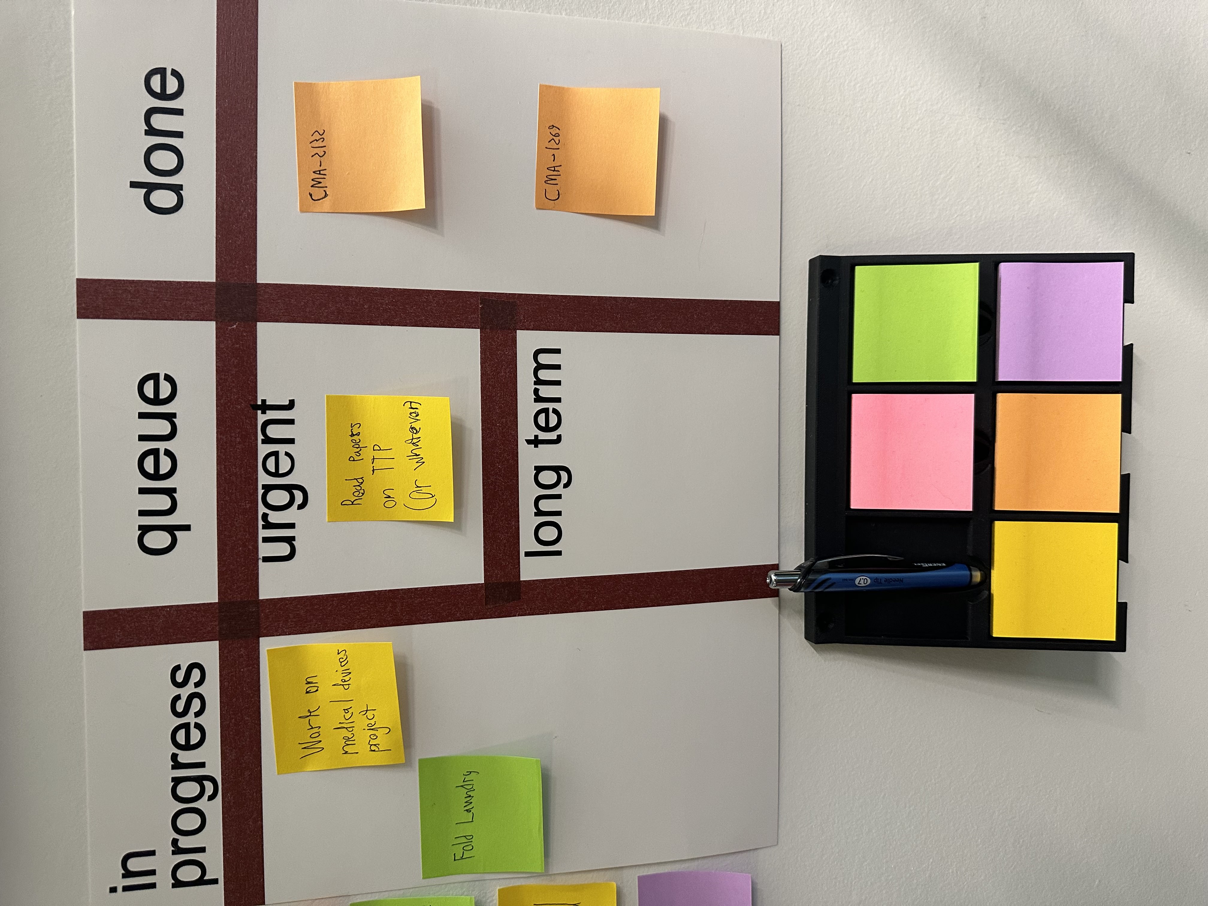 Sticky Note and Pen Wall Holder by devilryascended | Download free STL ...