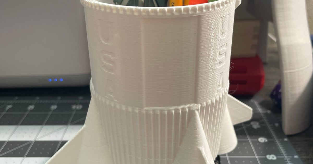 Rocket Ship Desk Organizer by imakeitstudio | Download free STL model ...