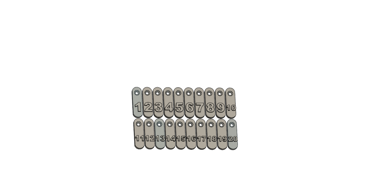 Numbered Tags MULTI OR SINGLE COLOR PRINT by JC | Download free STL ...