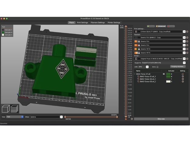 Lego-Torso with Borussia-Logo on chest - (multicolour-printing!) by ...