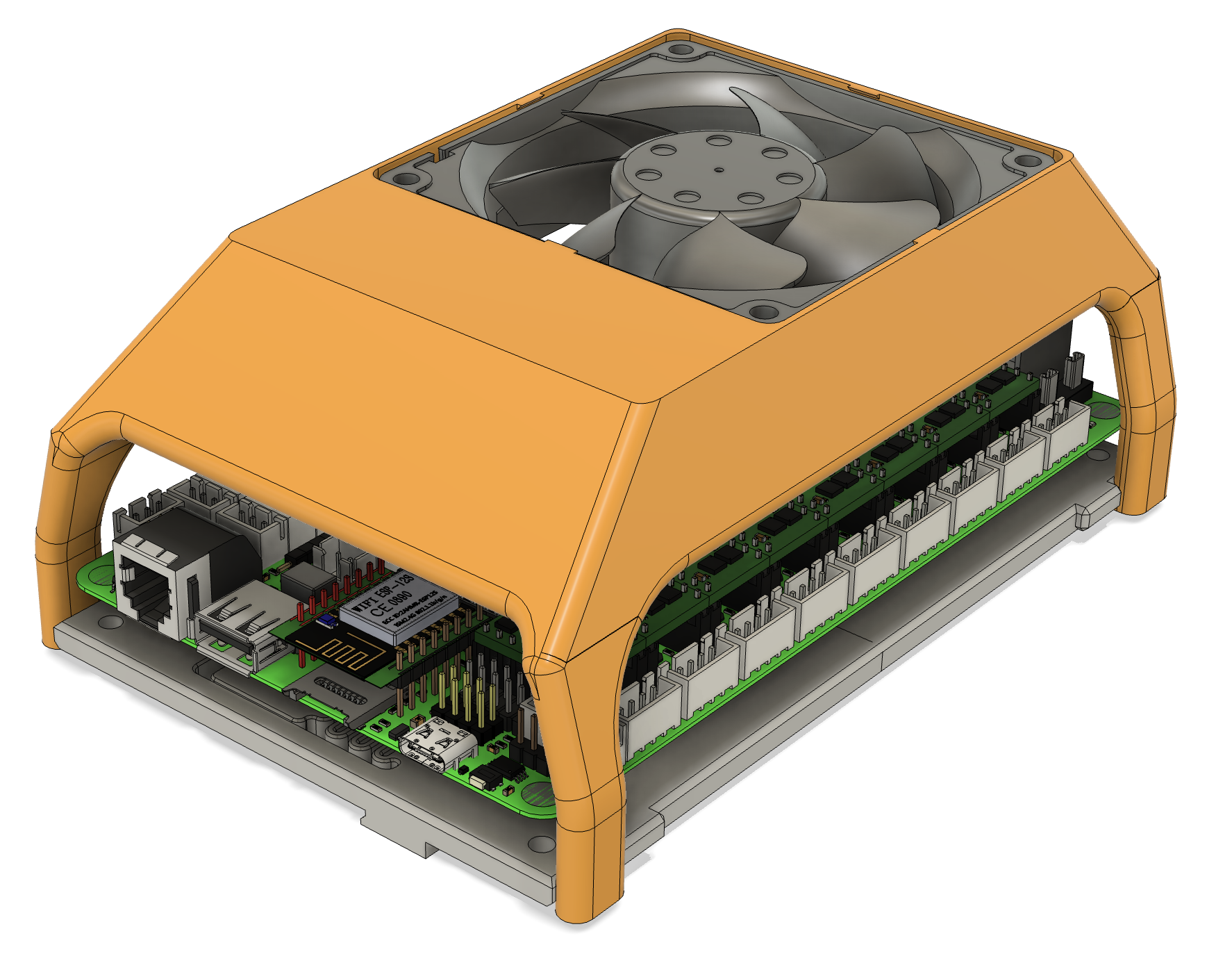 BTT Octopus DIN rail mount with 80mm fan shroud by mairas | Download ...