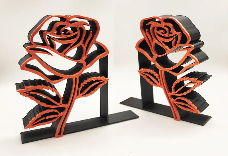 Rose Bookends - 2 Color or Single ⚘ by Triple G Workshop | Download ...