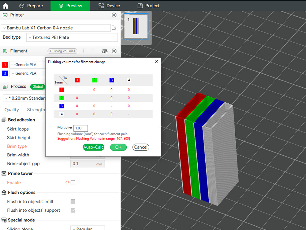 4-Color Change Filament Test Tower by mak77 | Download free STL model ...