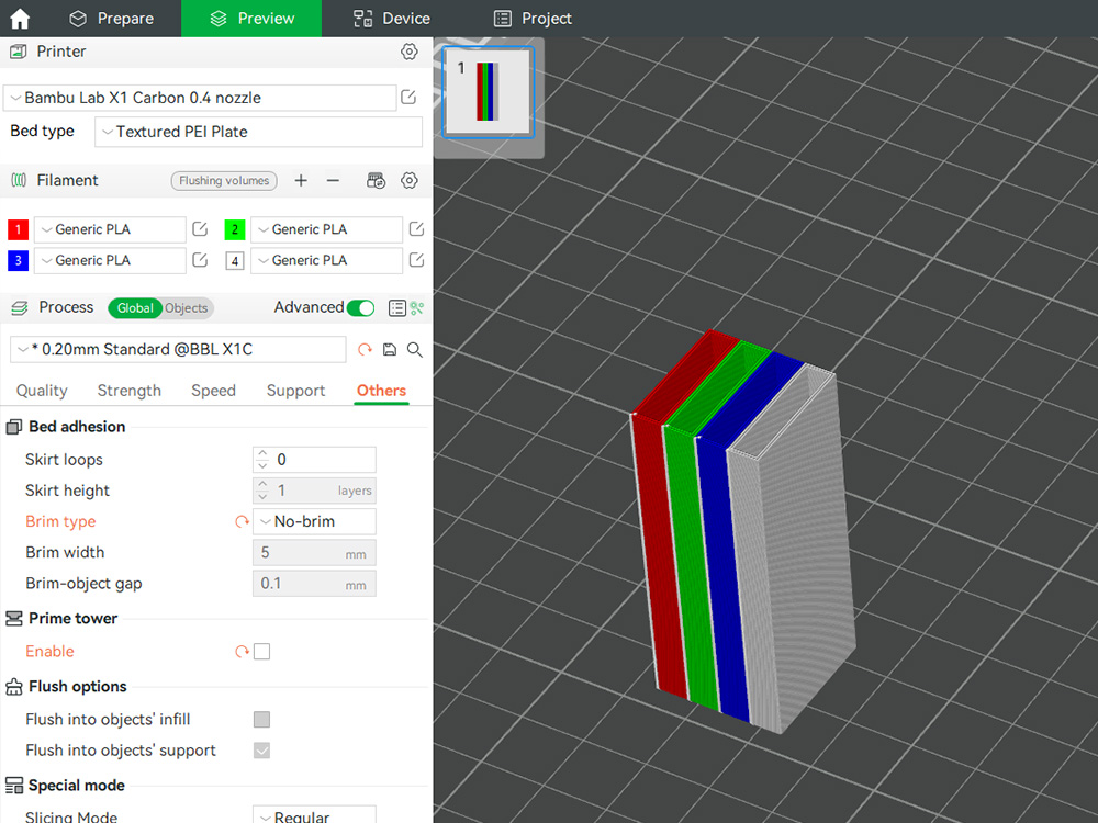 4-Color Change Filament Test Tower by mak77 | Download free STL model ...
