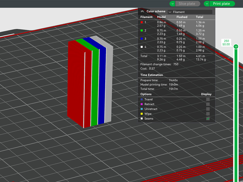 4-Color Change Filament Test Tower by mak77 | Download free STL model ...