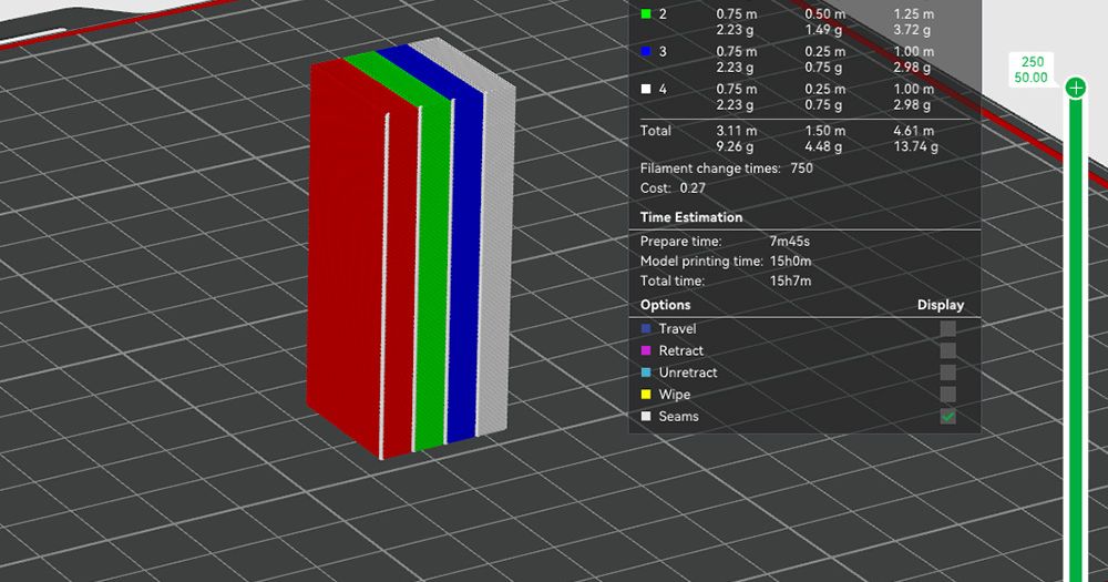 4-Color Change Filament Test Tower by mak77 | Download free STL model ...