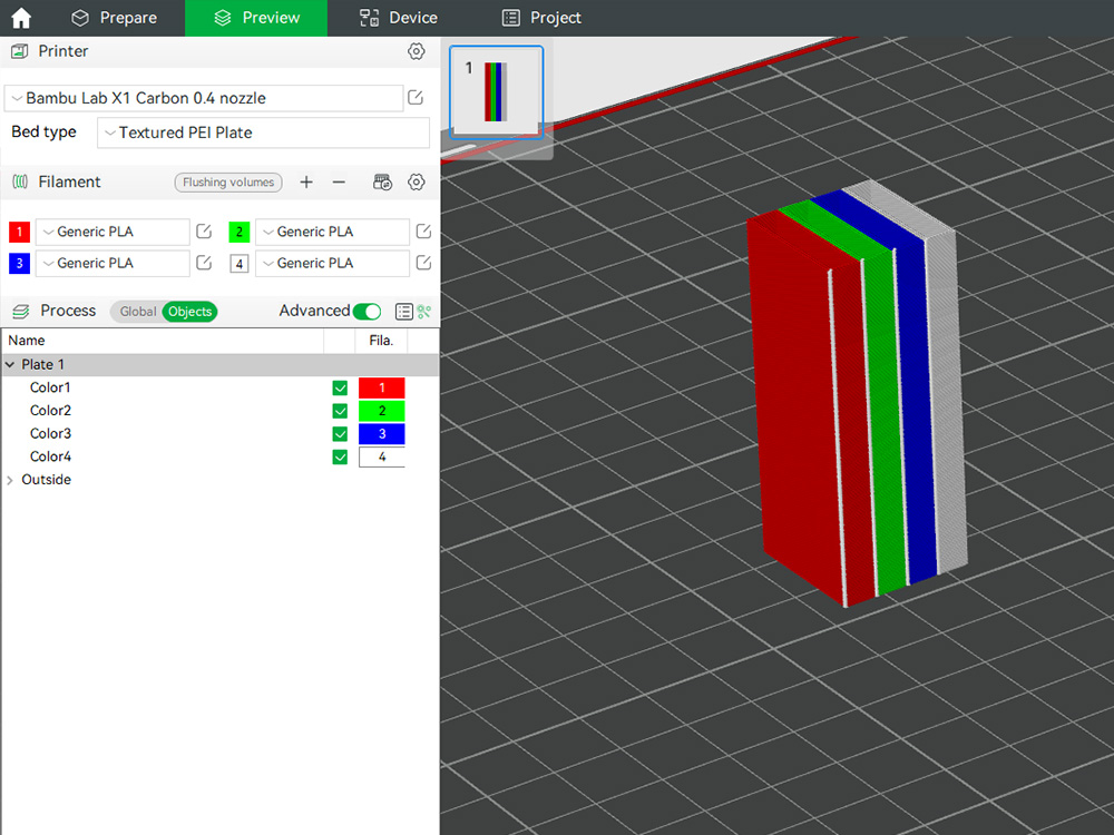 4-Color Change Filament Test Tower by mak77 | Download free STL model ...