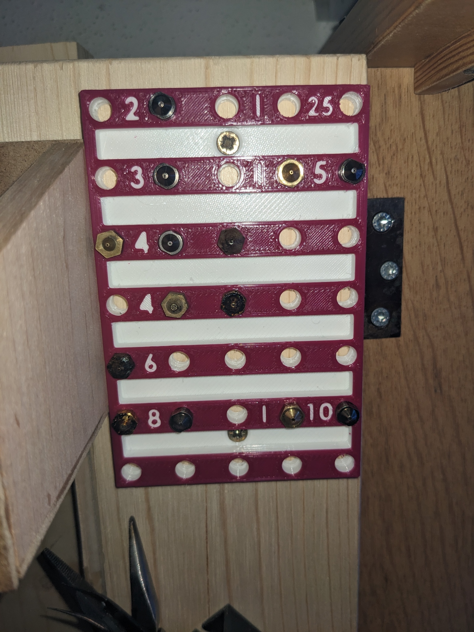 Nozzle storage - Wall mounted flat - 0,2-1,0mm - suitable for 0,6nozzle ...
