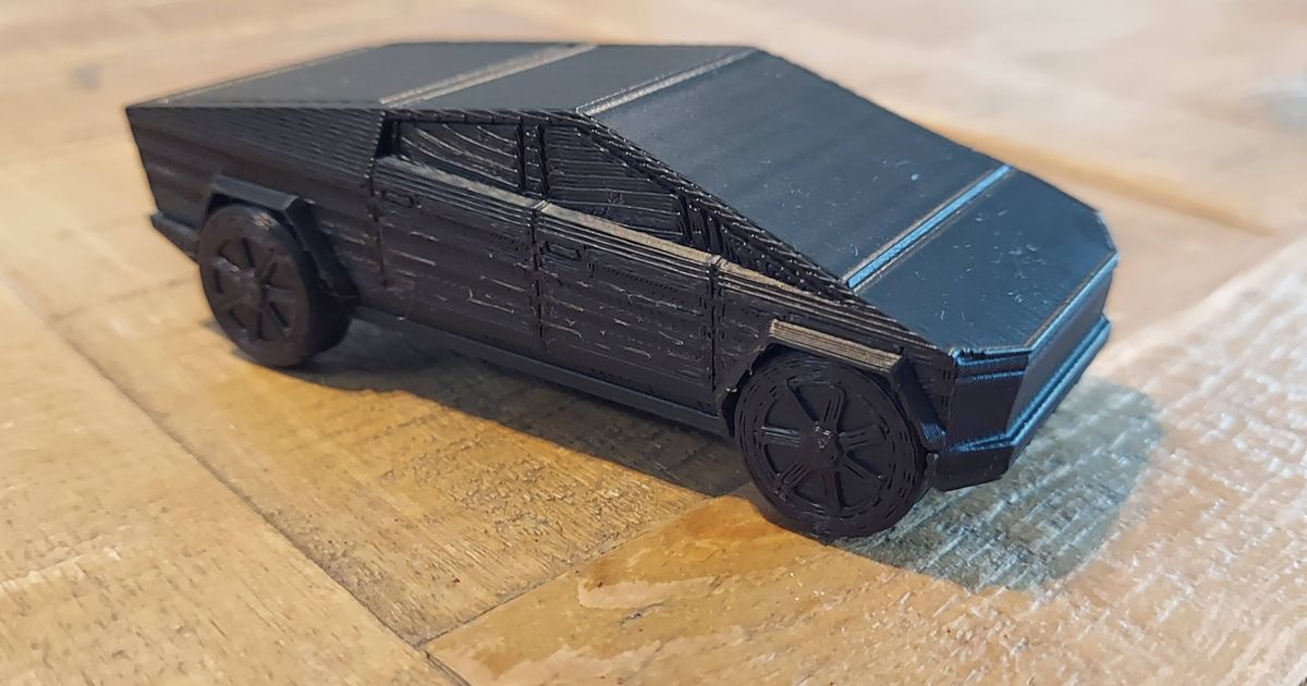 Tesla CyberTruck print in place with moving wheels by Manifold3D ...