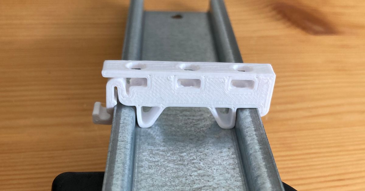 DIN rail clip with 25 mm hole spacing by Anton | Download free STL ...