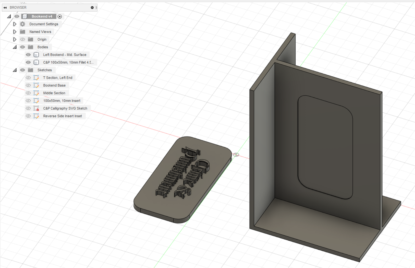 Customizable Reversible Bookend by Andrew Nelson | Download free STL model | Printables.com