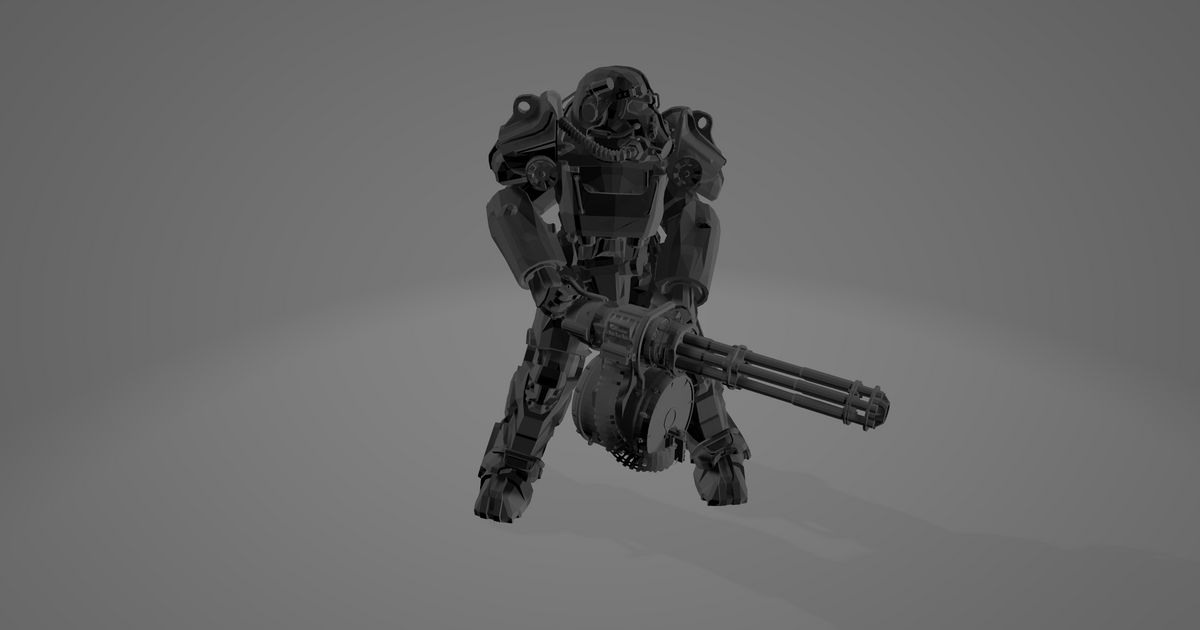 T60 power-armor w/ mini-gun from Fallout 4 by #1Primate | Download free ...