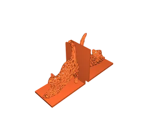 Cat Stretch Voronoi Bookends by Marmaduck | Download free STL model ...