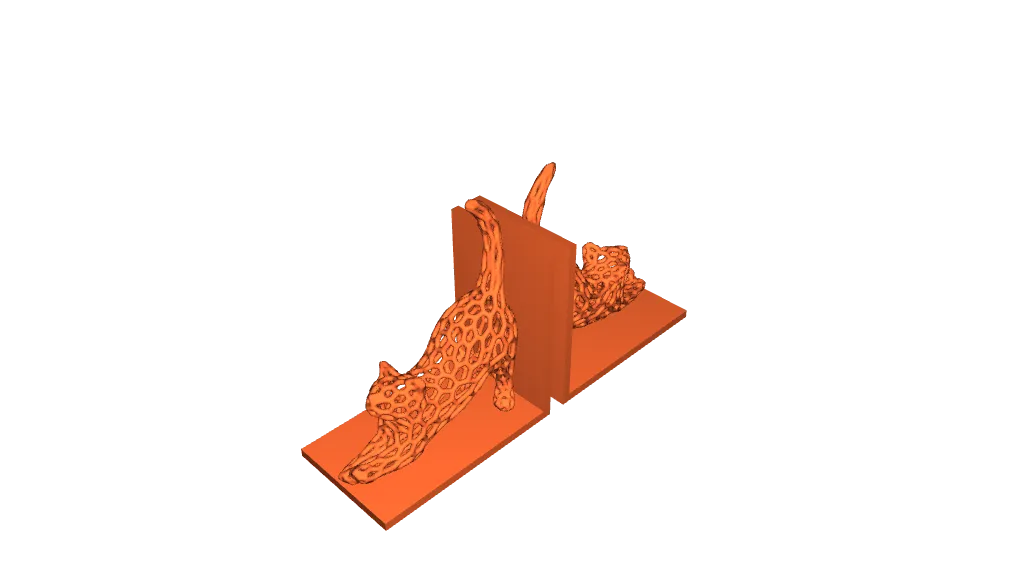 Cat Stretch Voronoi Bookends by Marmaduck | Download free STL model ...