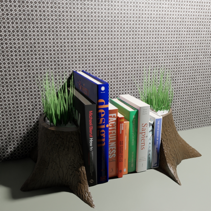 Tree Trunk Book End + Planter Book End + Planter by Maker81 | Download ...