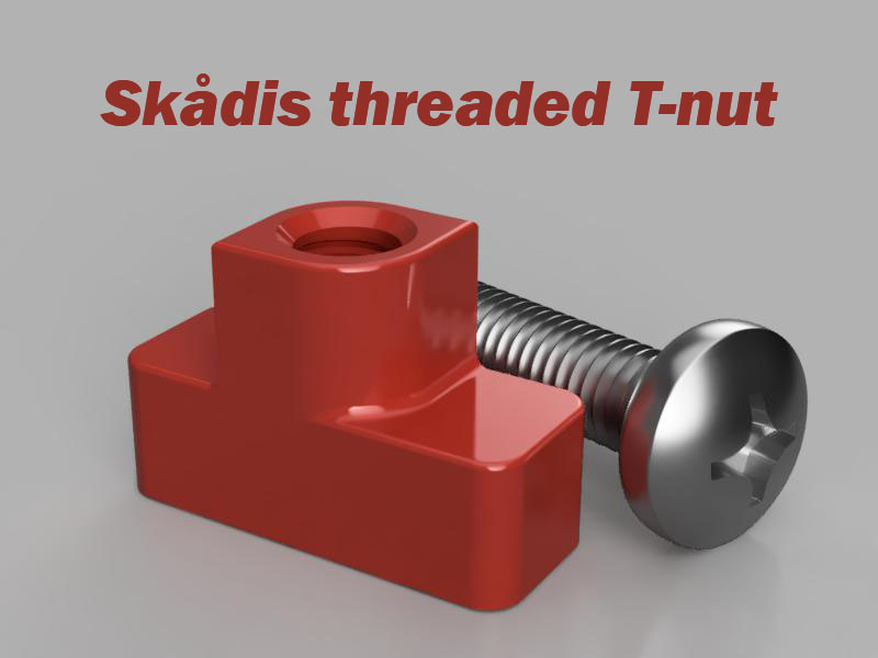 Skadis T-nut mounting system, threaded for M3 or UNC #5-40 screws. by ...