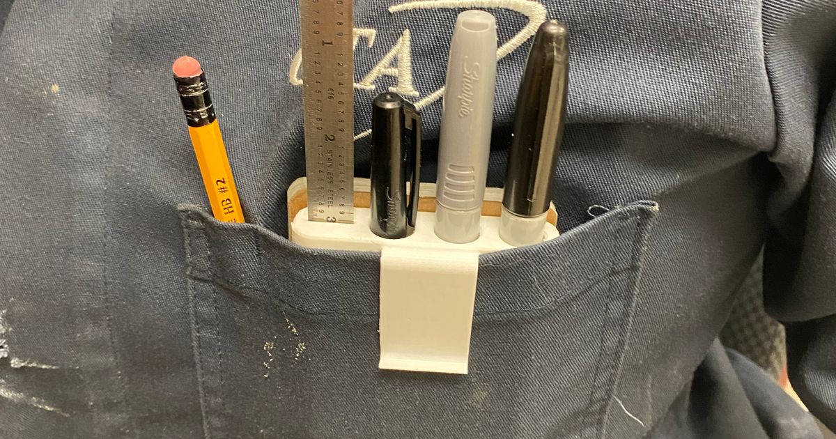 Pocket Pen Holder by OlivierDPare | Download free STL model ...