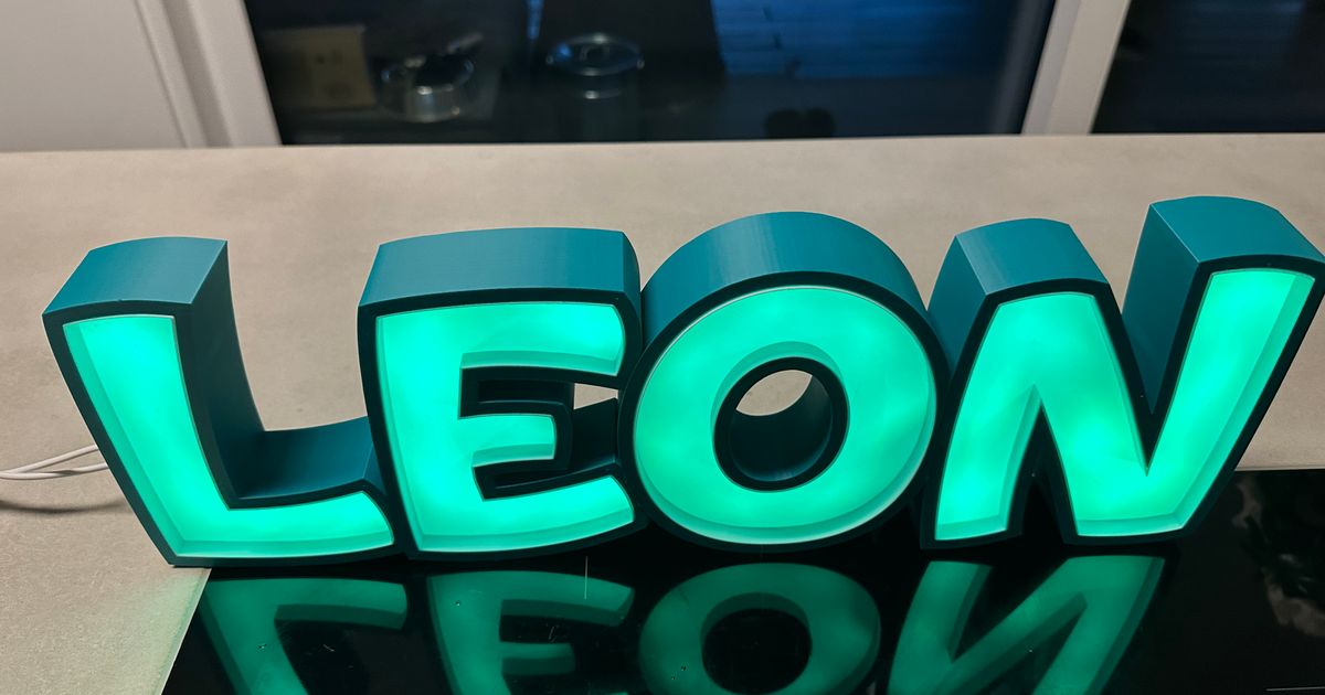 "LEON" LED- Namenslampe by Tomsen | Download free STL model ...