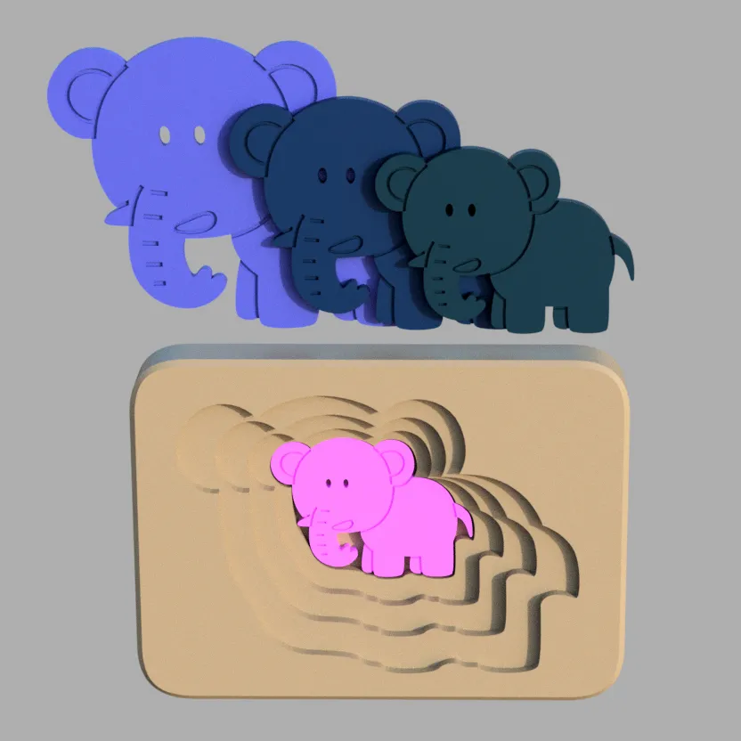 LITTLE ELEPHANT - multilayer puzzle for toddlers by Martin | Download ...