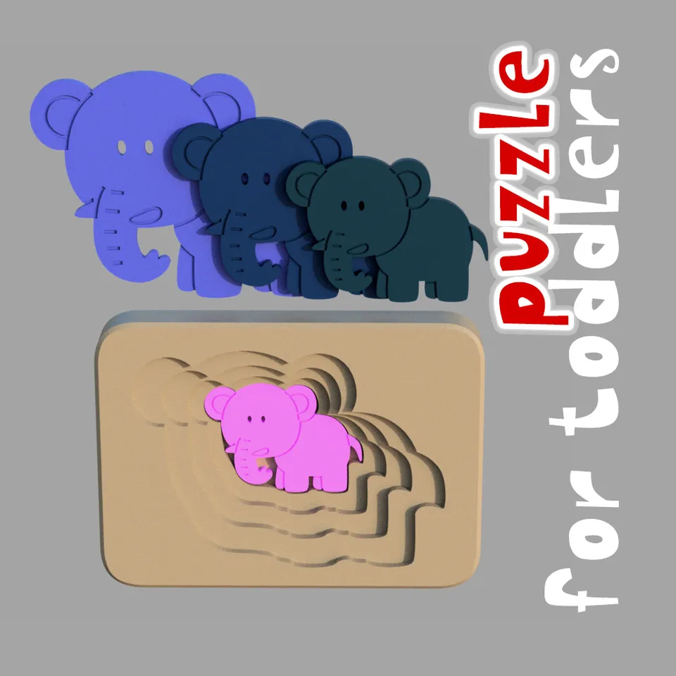 LITTLE ELEPHANT - multilayer puzzle for toddlers by Martin | Download ...
