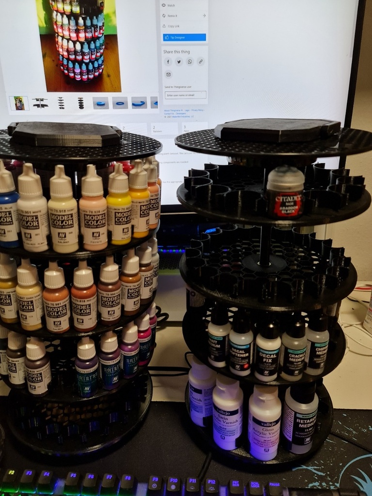 60 ml Vallejo Holder for Paint Carousel by Kim U. | Download free STL ...