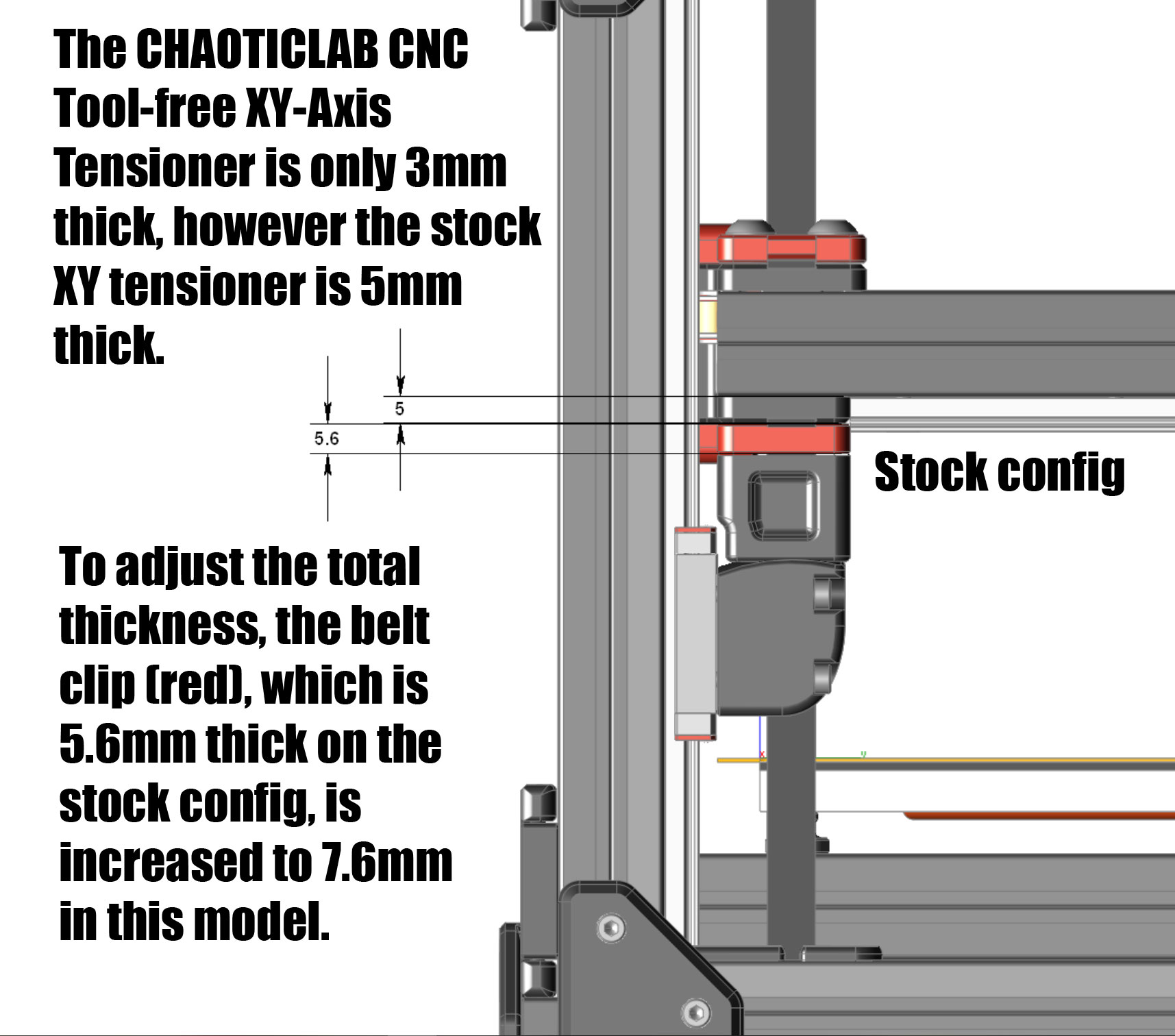 Belt Clip Shim for the CHAOTICLAB CNC Tool-free XY-Axis Tensioner for Voron 2.4 by ...